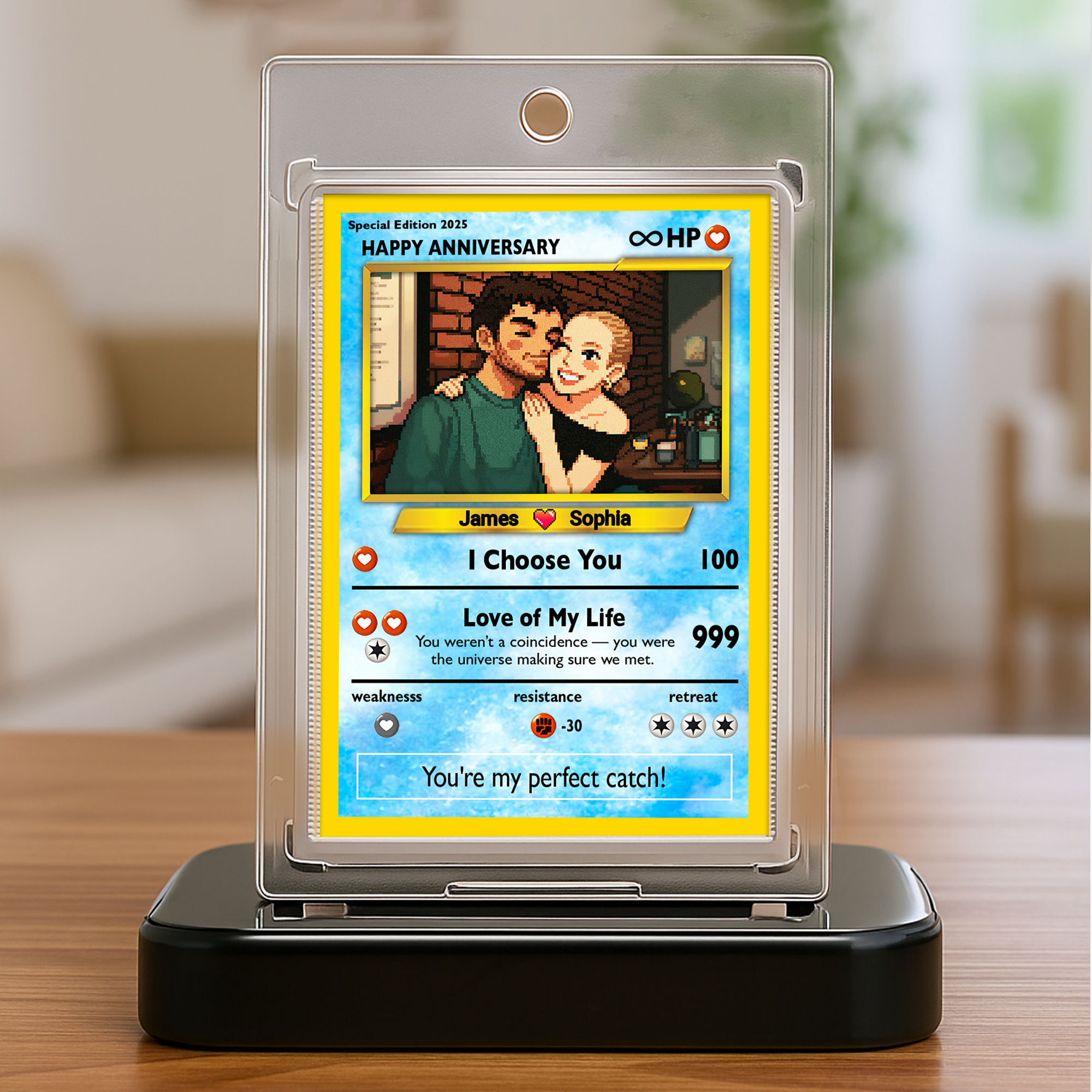 Poke Couples Card - Custom Poke Art Card - Couples Photo Card, Gift for ...