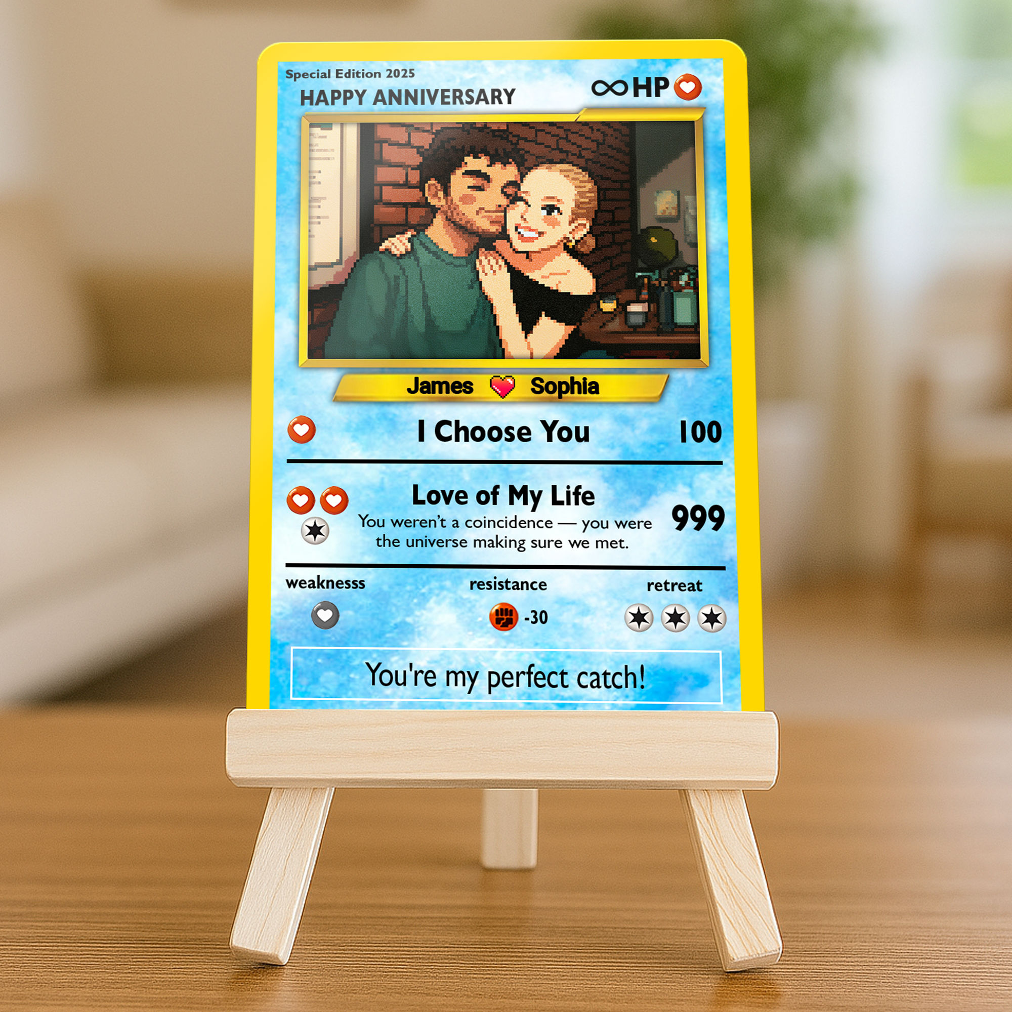 Poke Couples Card - Custom Poke Art Card - Couples Photo Card, Gift for ...