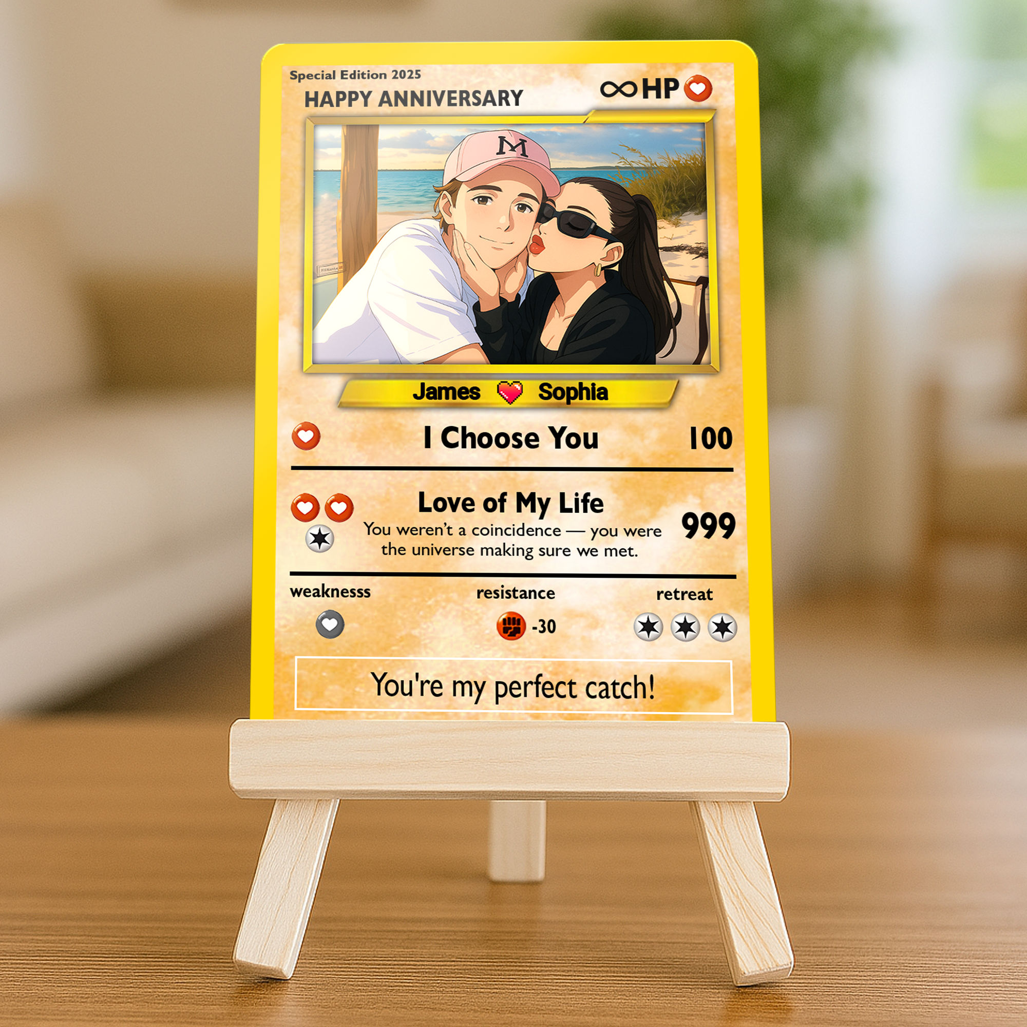 Poke Couples Card - Custom Poke Art Card - Couples Photo Card, Gift for ...