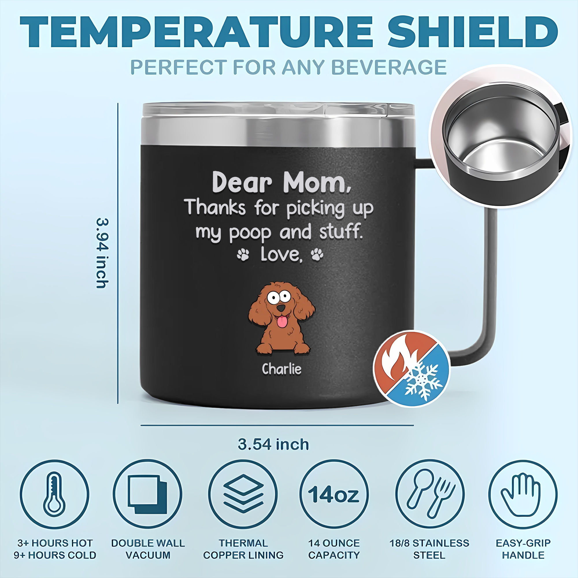 Gifts for Dog Lovers - Dear Mom, thank for picking up our poop and ...