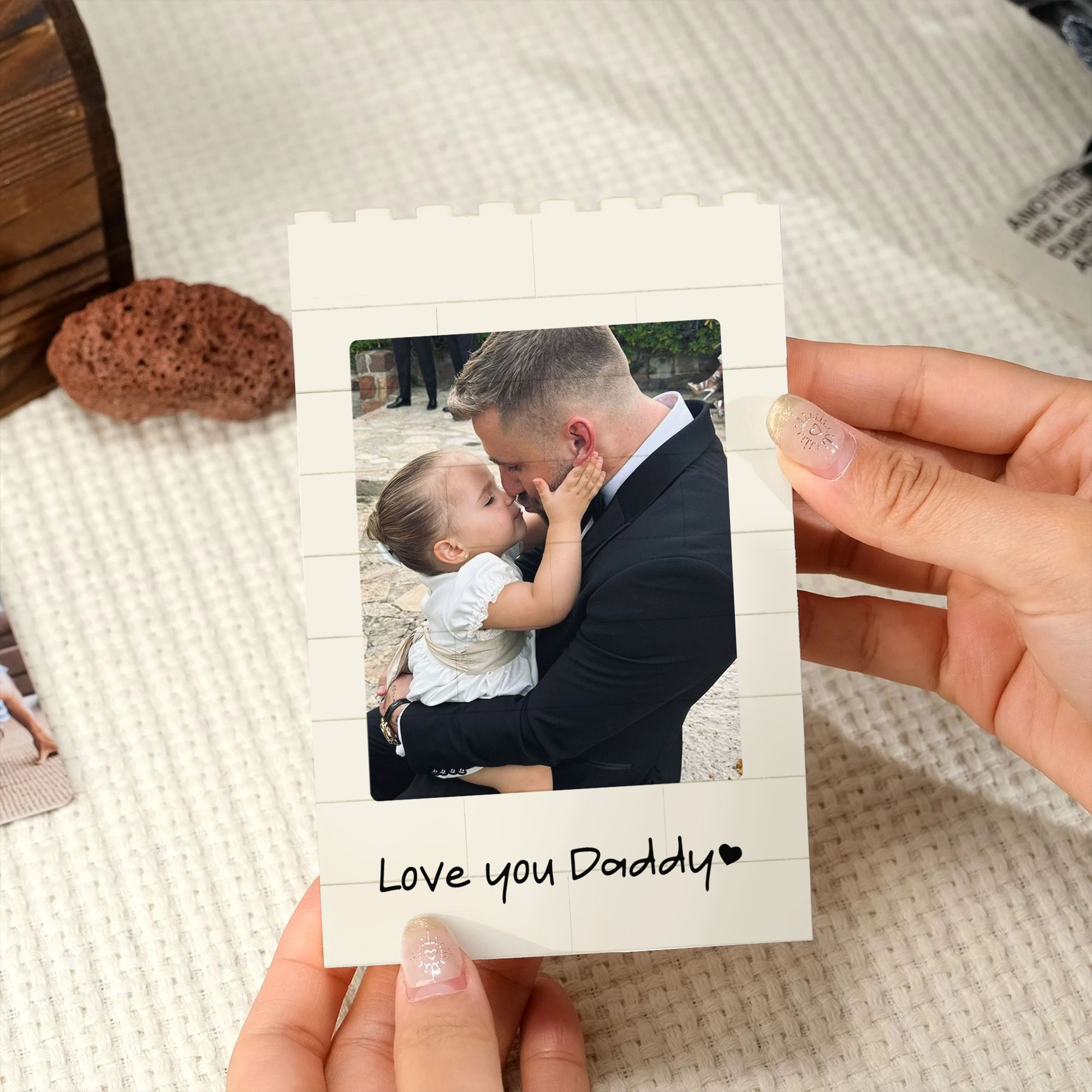Personalised Brick Photo block - Love you Daddy - Gift for Dad ...