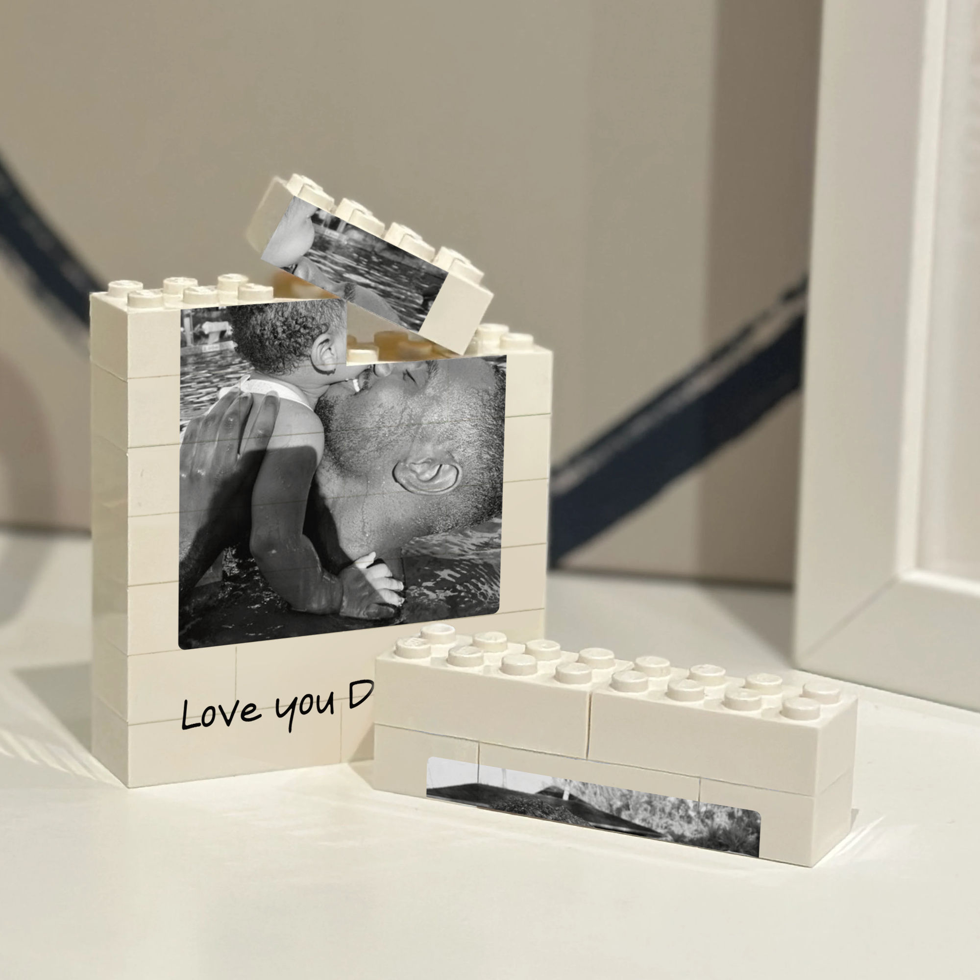 Personalised Brick Photo block - Love you Daddy - Gift for Dad ...
