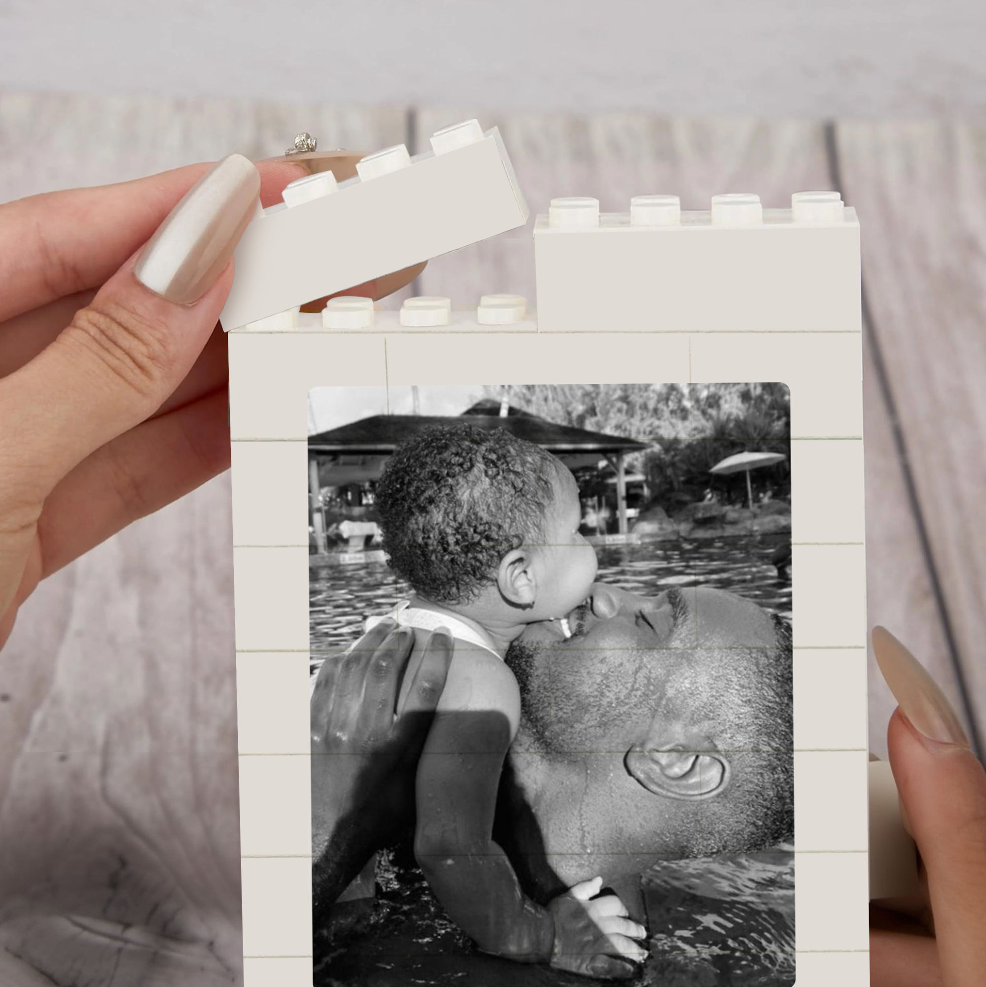 Personalised Brick Photo block - Love you Daddy - Gift for Dad ...
