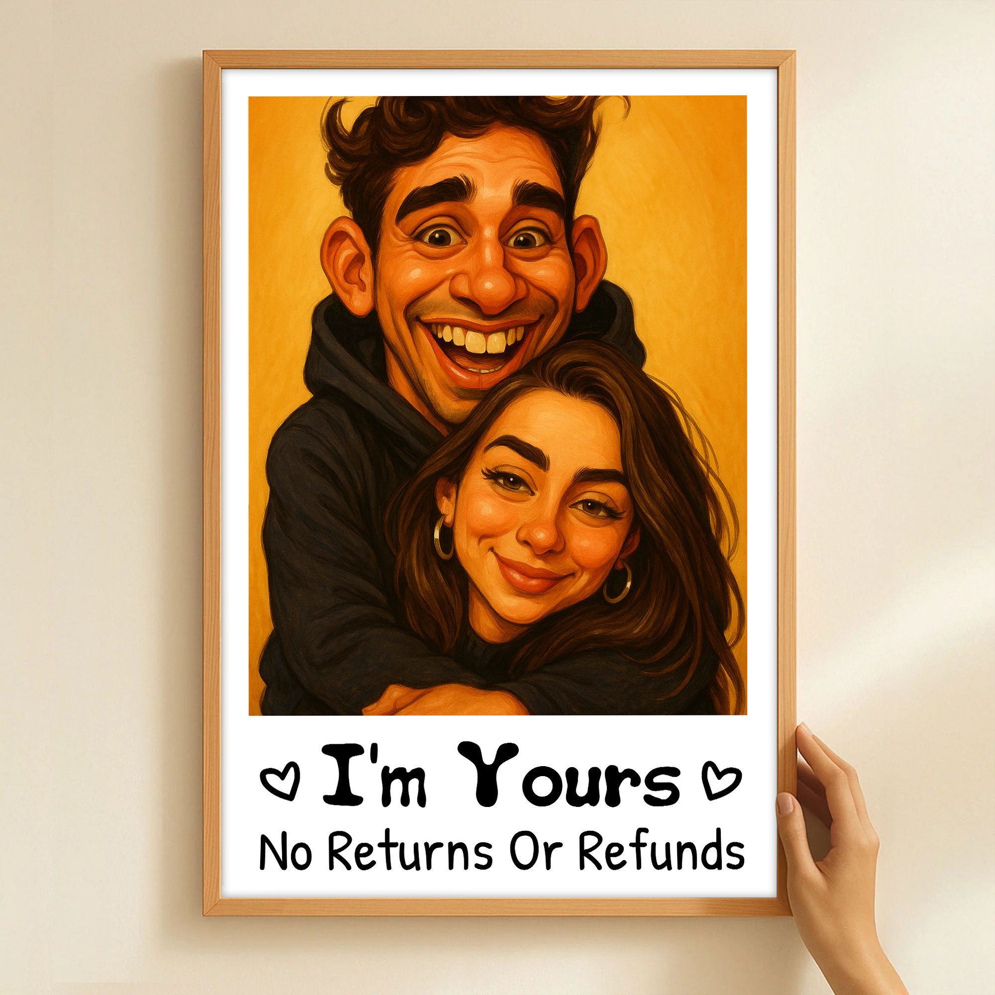 Personalized Photo Poster - Caricature Wall Art For Funny Couples ...