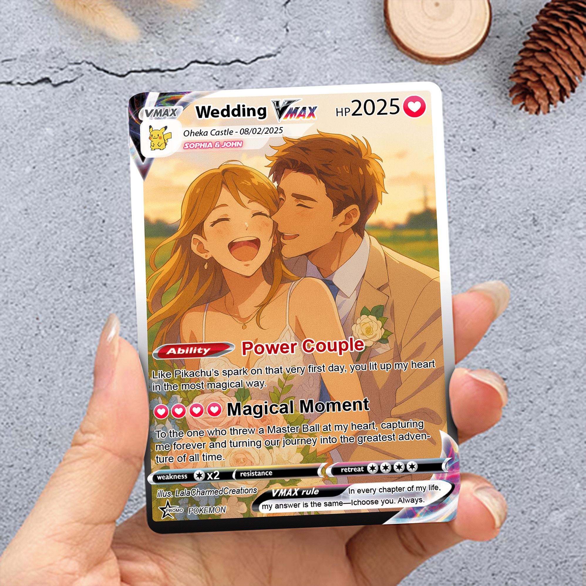 Poke Couples Card - Personalized Anniversary Card, Custom Photo Pokemon ...