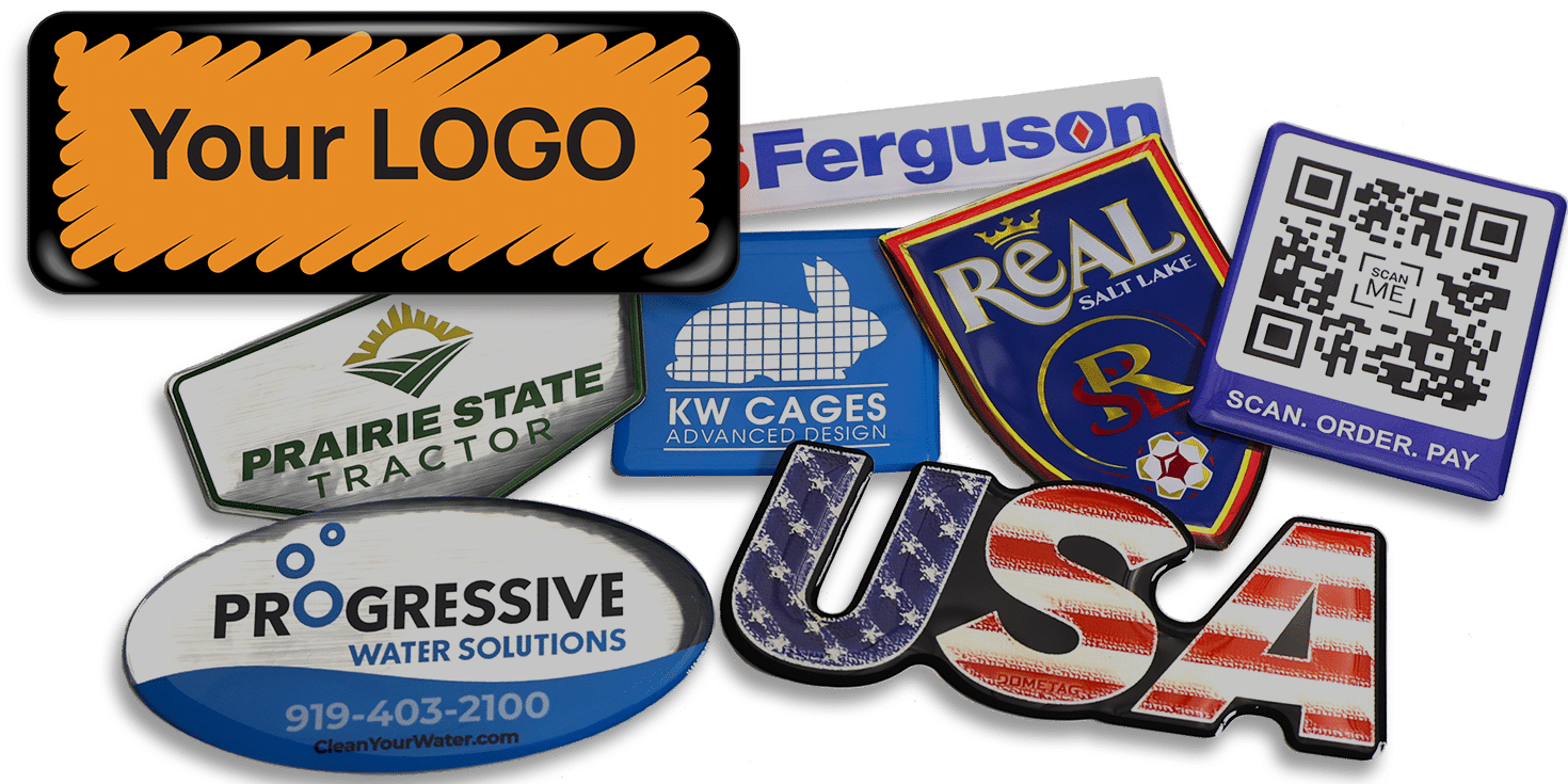 Custom domed labels and stickers for equipment, marketing | DomeTag ...