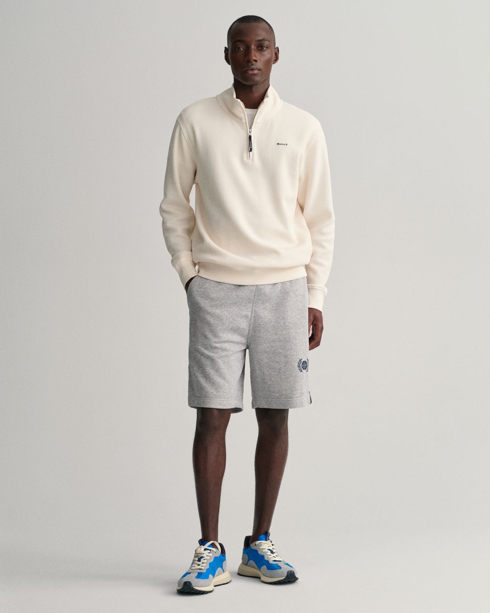 Genser med half-zip og vaffeltekstur | GANT Norge