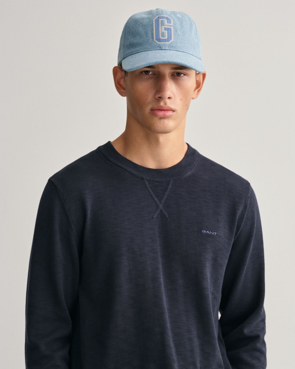 Genser med rund hals i bomull | GANT Norge