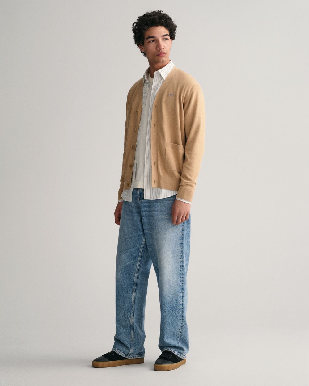 Klassisk bomullscardigan med v-hals | GANT Norge