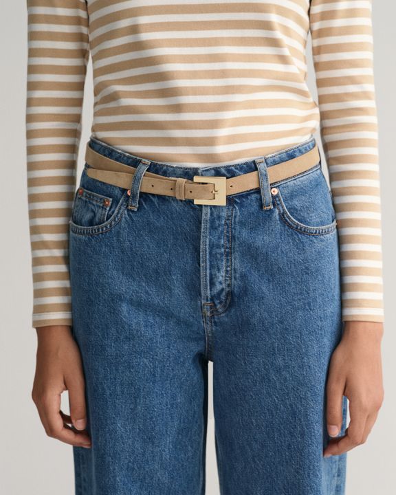 Smalt belte i semsket skinn til dame | GANT Norge