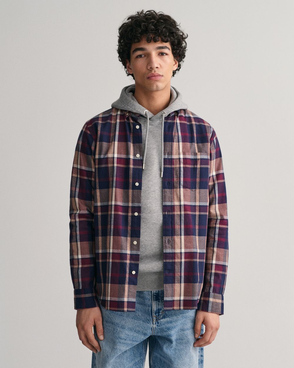 Rutete skjorte med jaspé-garn i regular fit | GANT Norge