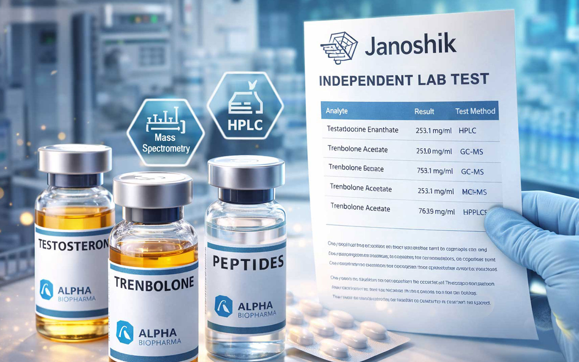 Janoshik labtesten | Anabolen van Alpha BioPharma | ApotheekDirect