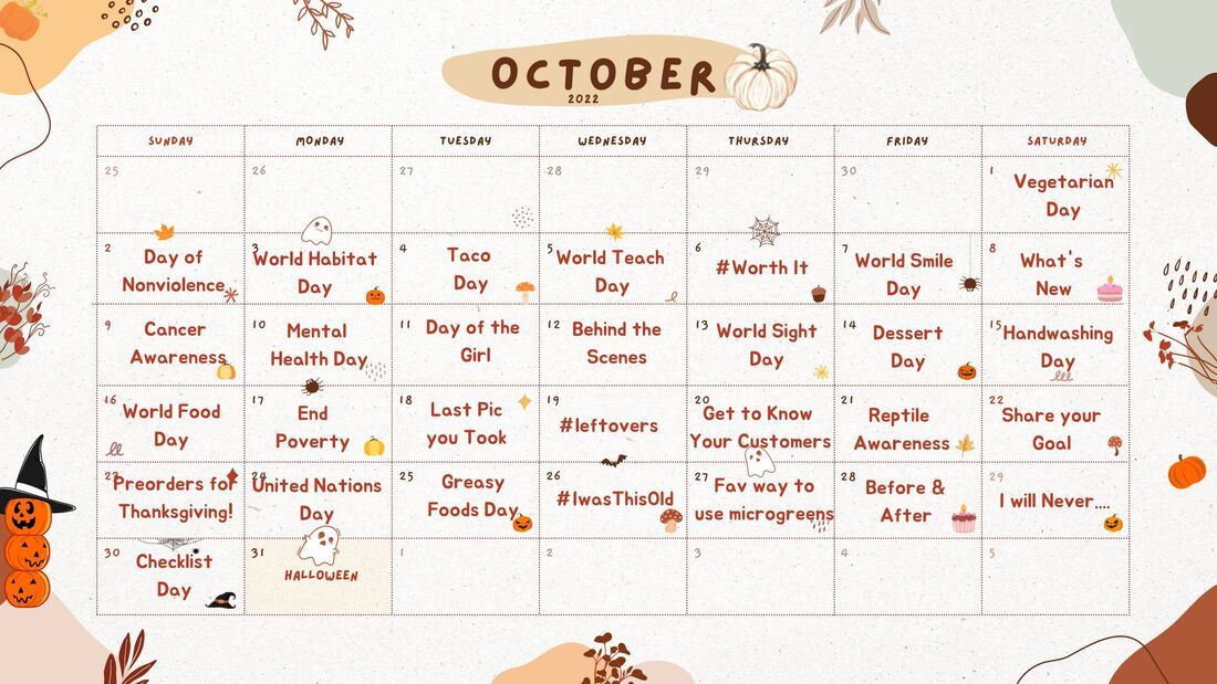 October Social Media Ideas - Microgreens Farm Articles - Microgreen ...