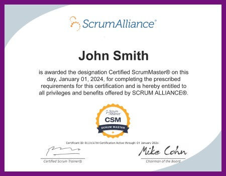 Certified Scrum Master (CSM) Certification Training Course in India