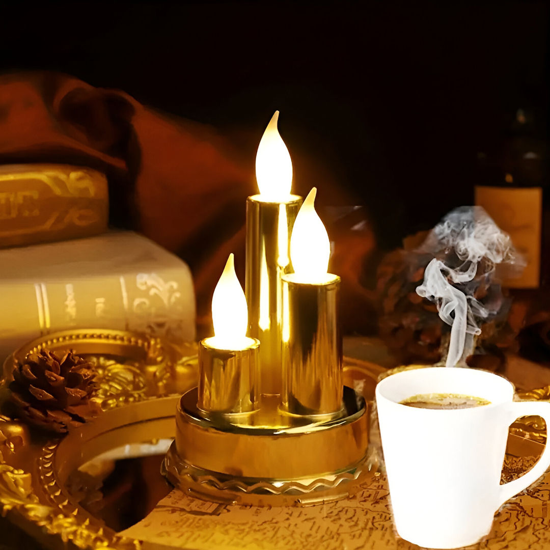 Decorative Golden Candle Led Lights