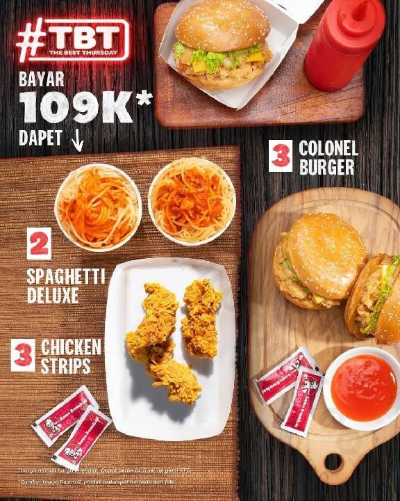 Promo KFC SPESIAL THE BEST THURSDAY – Paket 3 Burger + 2 Spaghetti ...