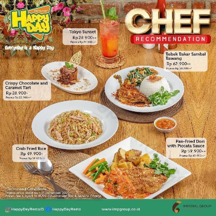 Happy Day Resto Promo Menu Chef Recommendation – Harga Spesial mulai Rp ...