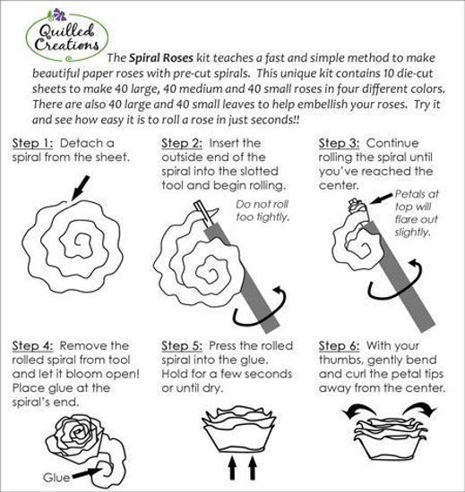 Spiral Roses Quilling Kit - Burgundy, Red, Purple