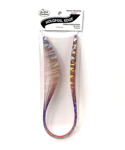 Red Quilling Paper with a Silver Holofoil Gilded Edge