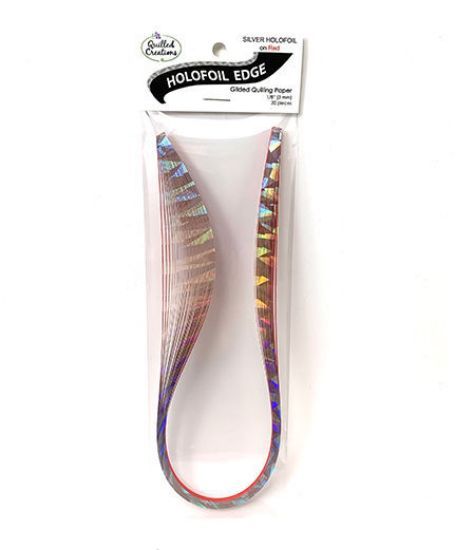 Red Quilling Paper with a Silver Holofoil Gilded Edge