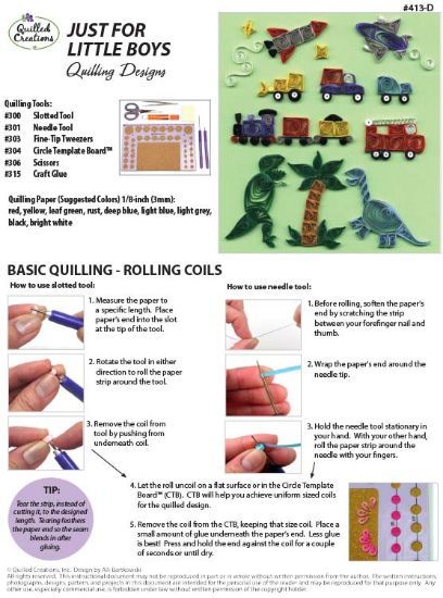 Just For Little Boys Quilling Kit Instructions Download
