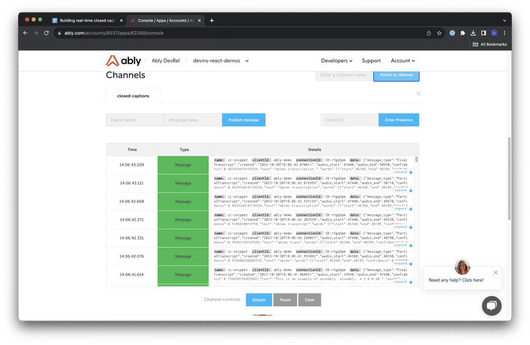 Build a realtime closed-caption system in React, AssemblyAI and Ably