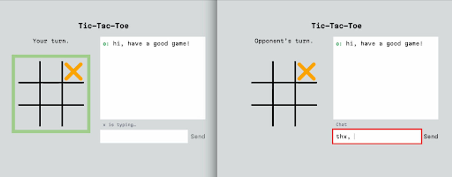 How to add a typing indicator to an in-game chat room with React