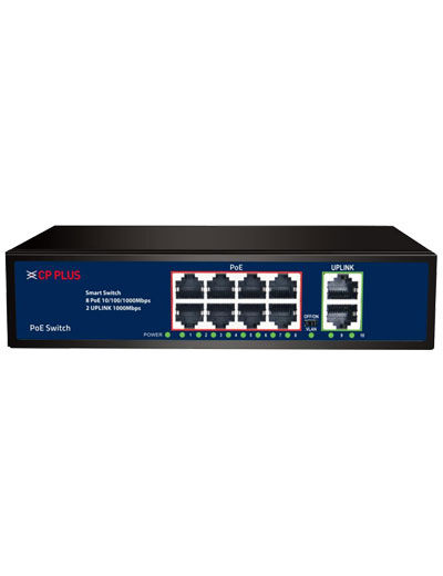 CP PLUS 8 Port Full Giga PoE Switch CP-DNW-GPU8G2-96-V3 – The Hyper Tech