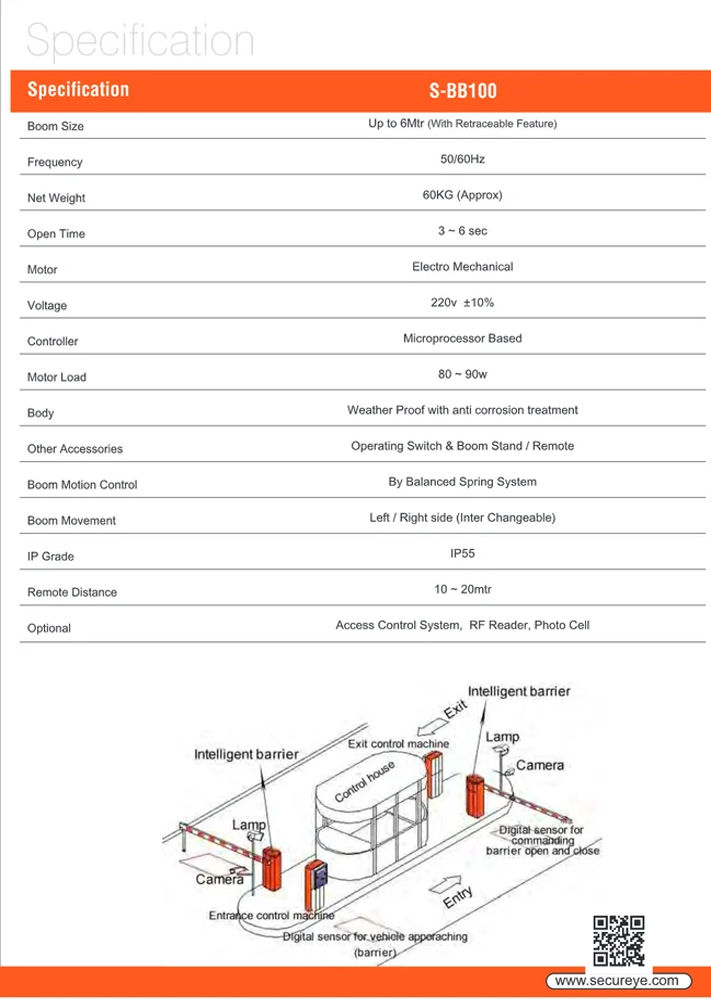 Secure Eye Orange Secureye Boom Barrier, For Parking, Mild Steel – The ...