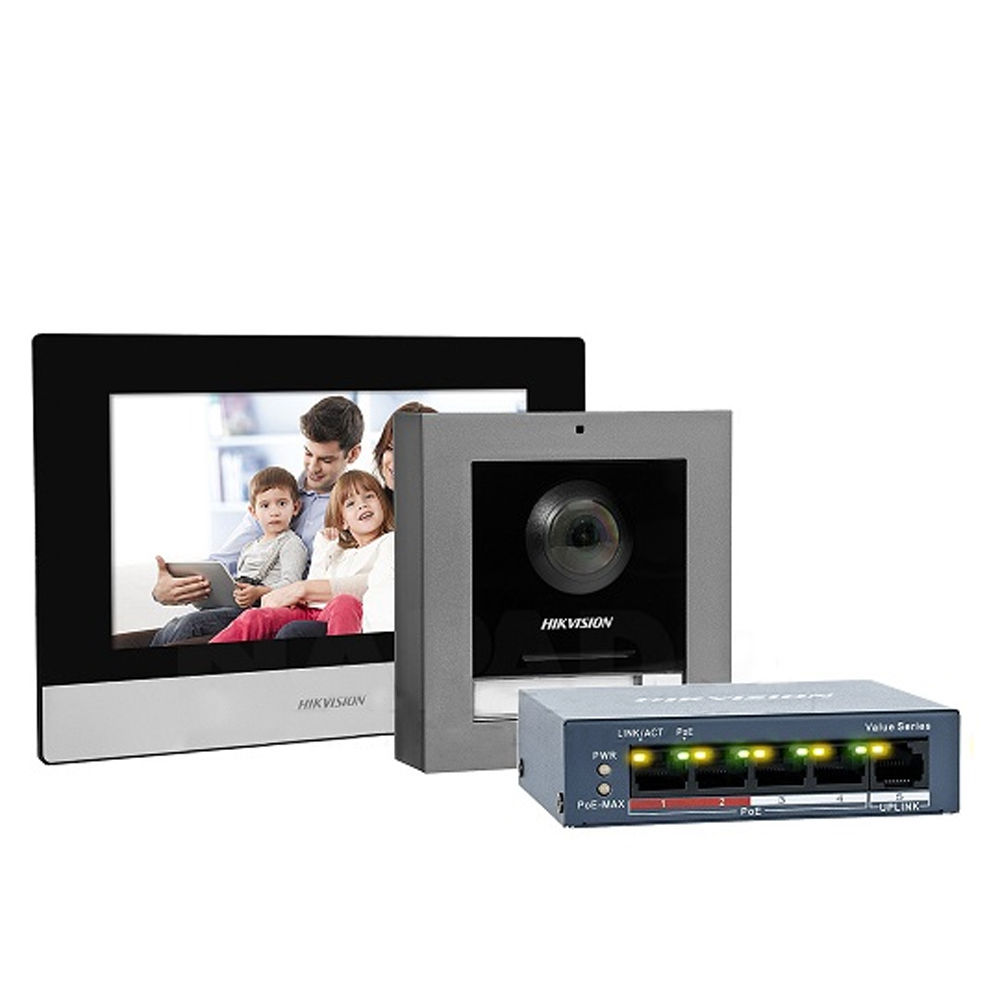 Hikvision Premium IP VDP KIT With 4 Port PoE Switch DS-KIS602 – The ...