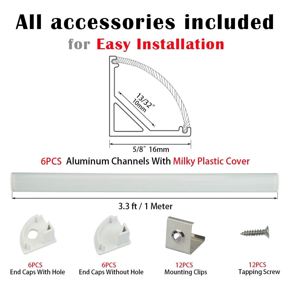 V Shape LED Aluminum Channel System 2mtr section - N-Lighten