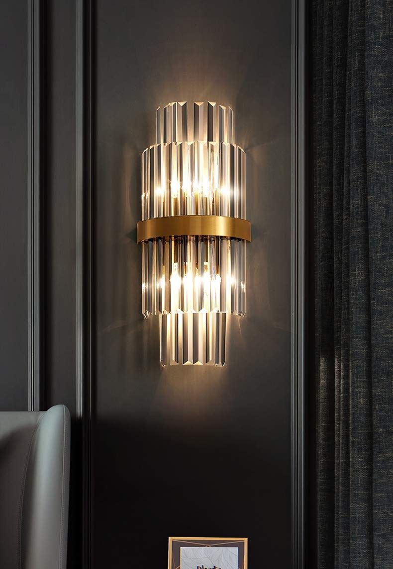 N-Lighten Model Led Crystal Modern Gold Metal Wall Light - N-Lighten