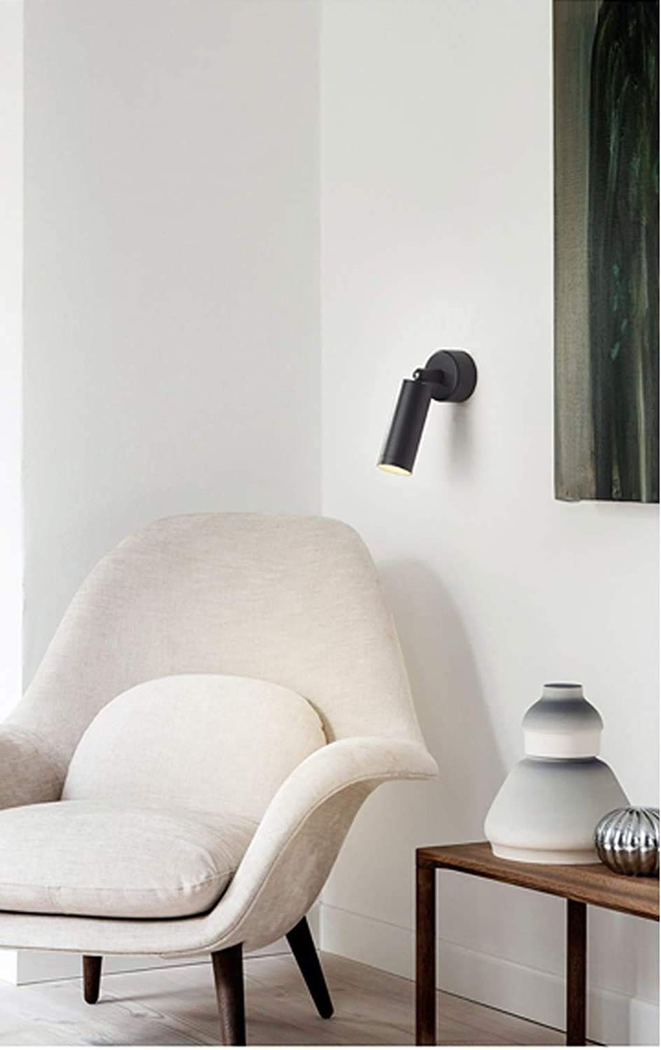 Indoor 6W LED Black Body Spotlight Wall Light - N-Lighten