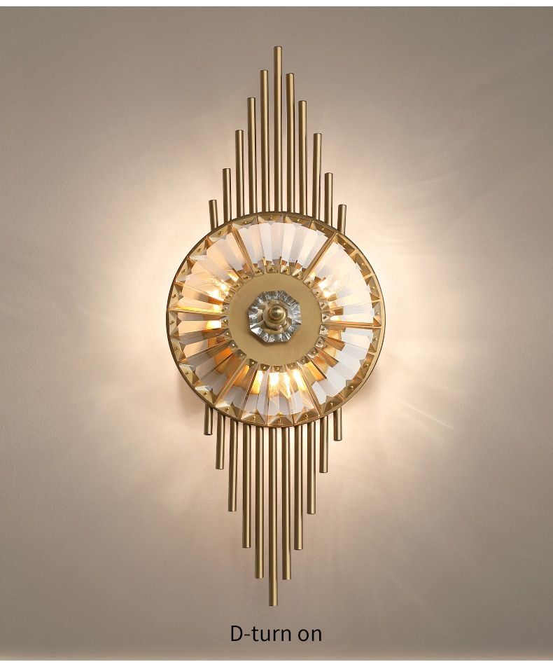 Modern Crystal Wall Lamp Living room TV Background Wall Bedroom Bedside ...