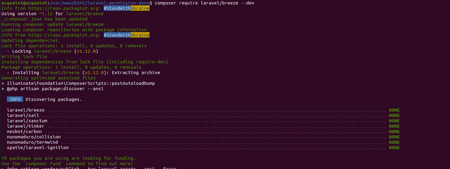 Demo for Laravel Permissions Package From Spatie