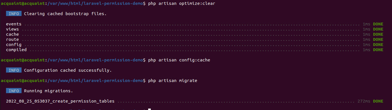 Demo for Laravel Permissions Package From Spatie