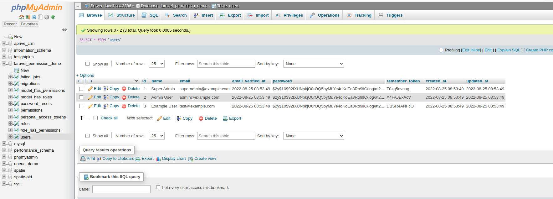 Demo for Laravel Permissions Package From Spatie