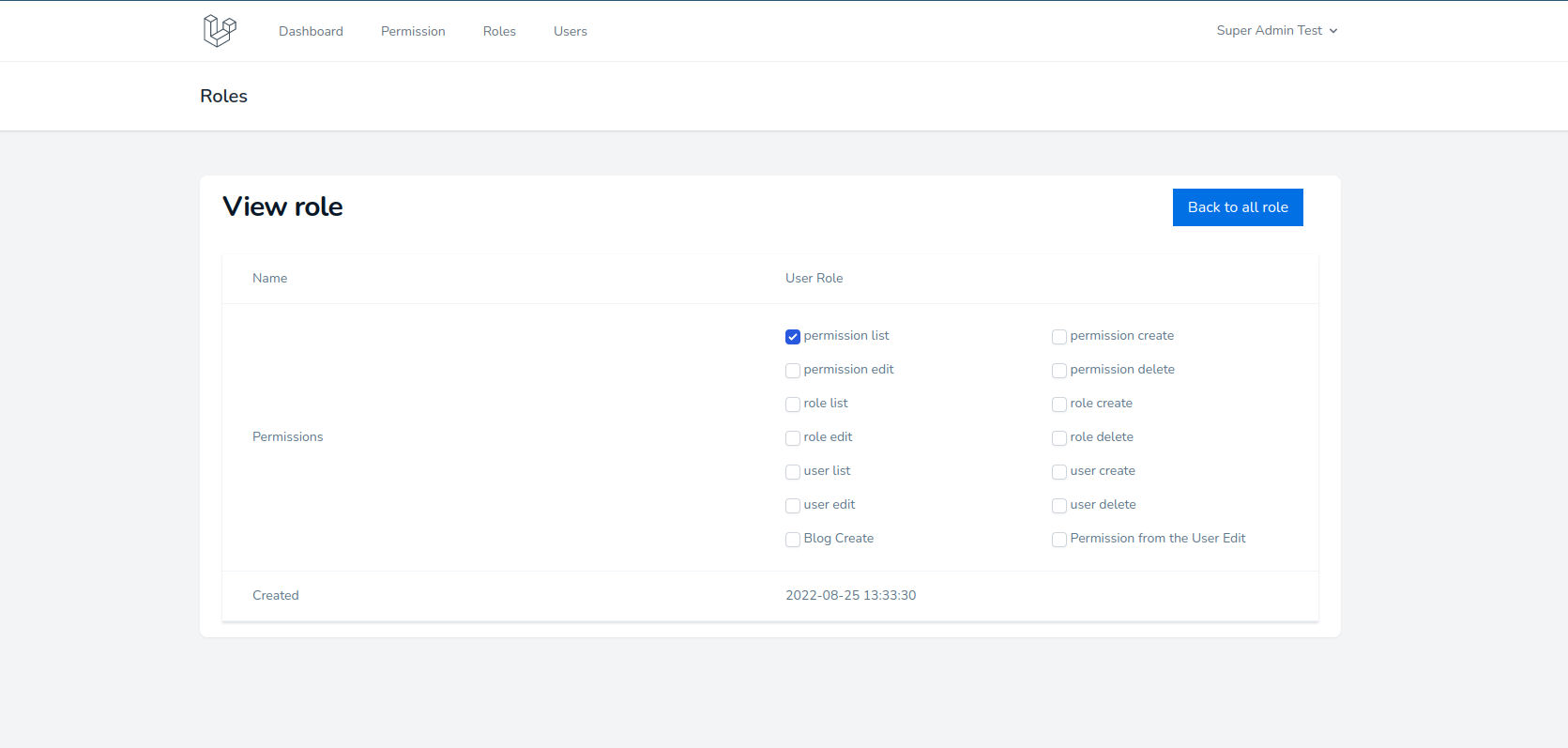 Demo for Laravel Permissions Package From Spatie