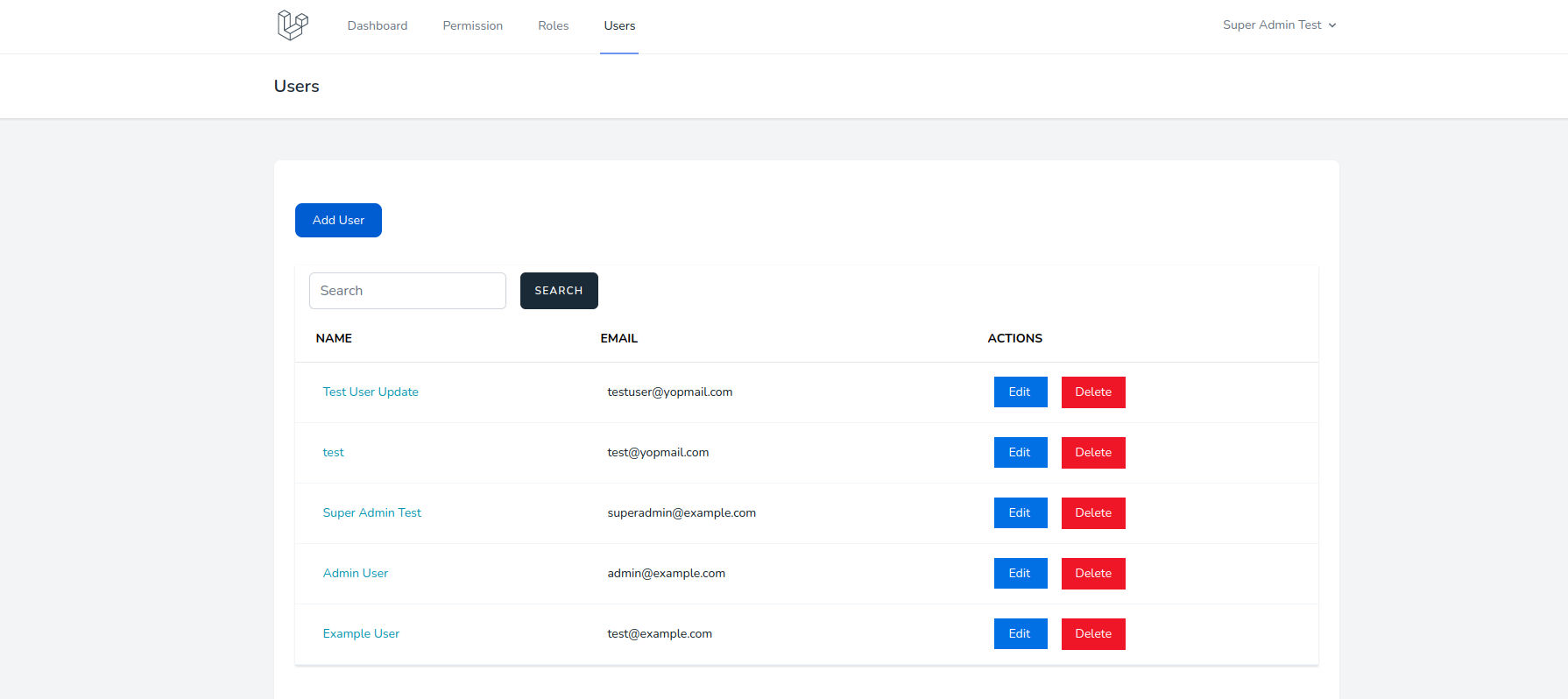 Demo for Laravel Permissions Package From Spatie