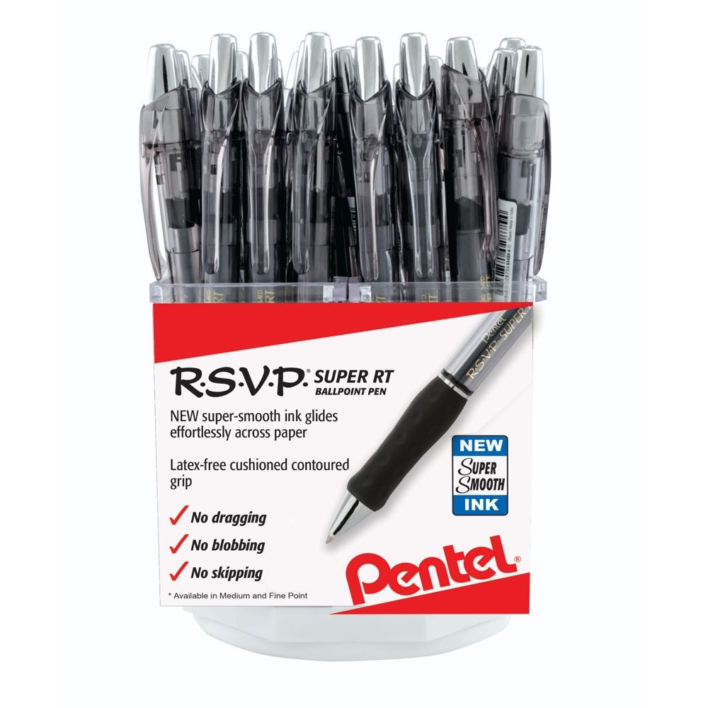 Pentel Rsvp Super Rt Ballpoint Pen, (0.7Mm) Fine And (1.0Mm) Medium ...