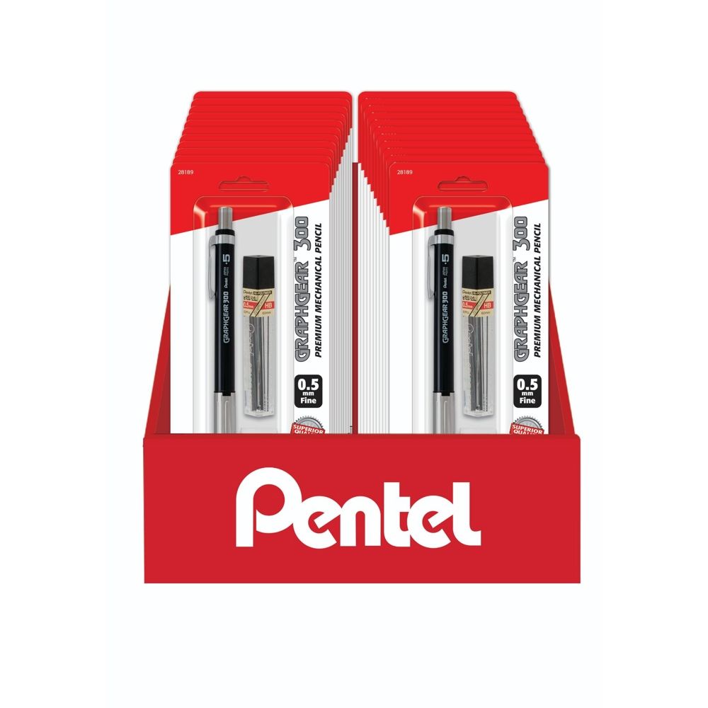 Pentel Graphgear 300 Mechanical Pencil, (0.5Mm) Fine Line, Assorted ...