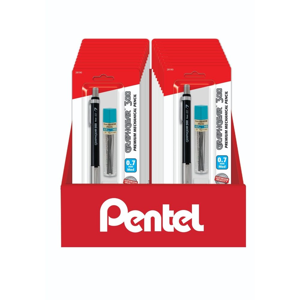 Pentel Graphgear 300 Mechanical Pencil, (0.7Mm) Medium Line, Assorted ...