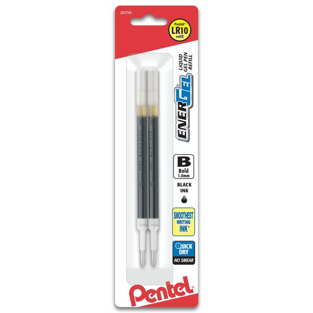 Pentel Refill Ink - For Energel Gel Pen 1.0Mm Metal Tip, Bold, Black Ink