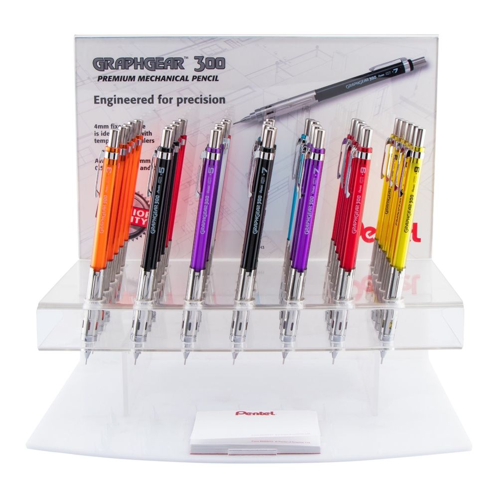 Pentel Graphgear 300 Mechanical Pencil, (0.3/0.5/0.7/0.9Mm) Extra-Fine ...