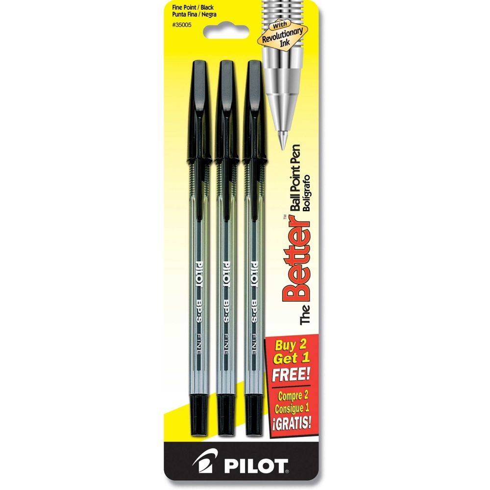 Pilot The Better Ball Point Pen Refillable Stick, Fine 0.7 Mm, Black ...