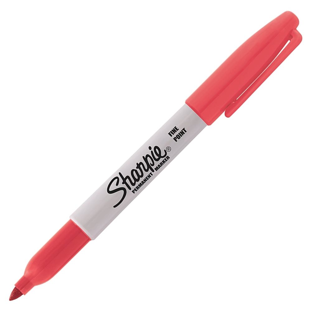 Sharpie Fine Tip Permanent Marker, Fine Bullet Tip, Solar Flare Red ...