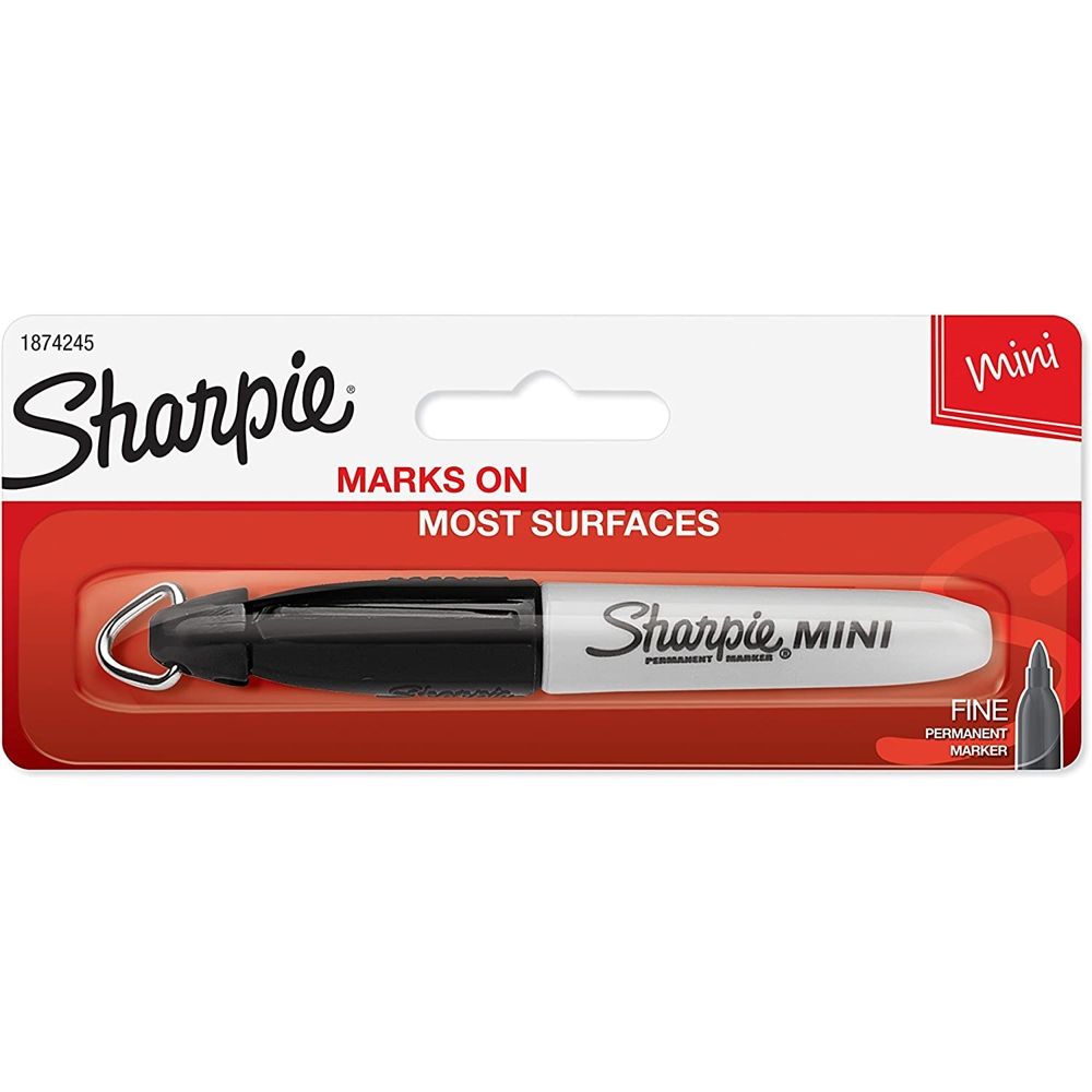 Sharpie Mini Permanent Marker Black Keychain, Black, Single Marker