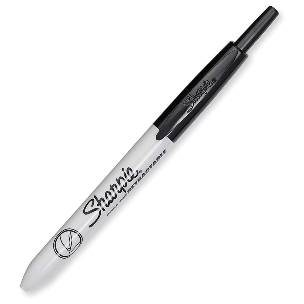 Sharpie Retractable Permanent Marker, Extra-Fine Needle Tip, Black ...