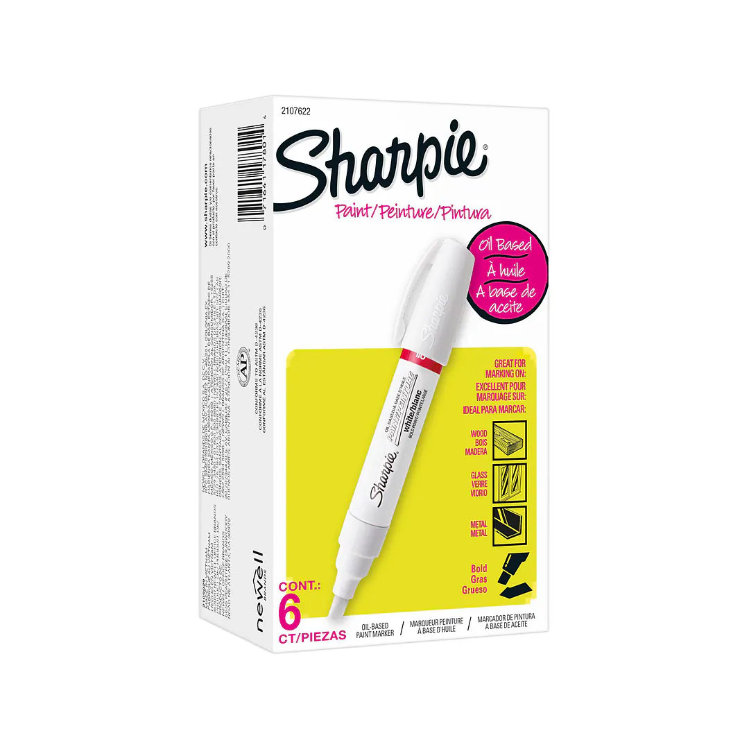 Sharpie Permanent Paint Marker, Extra-Broad Chisel Tip, White, Single ...