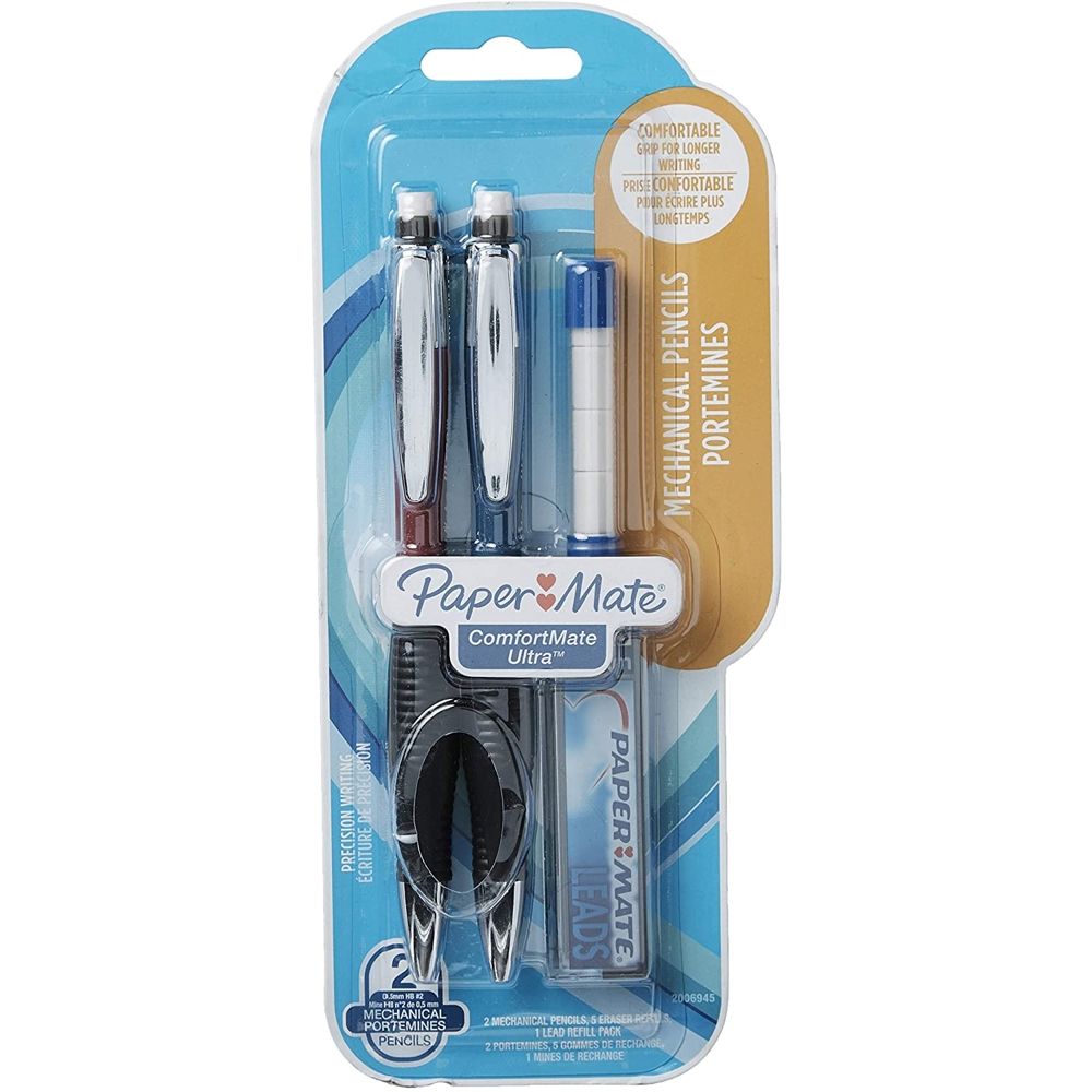 Paper Mate Comfortmate Ultra Mechanical Pencil, 0.5Mm, Assorted, 2/Pack